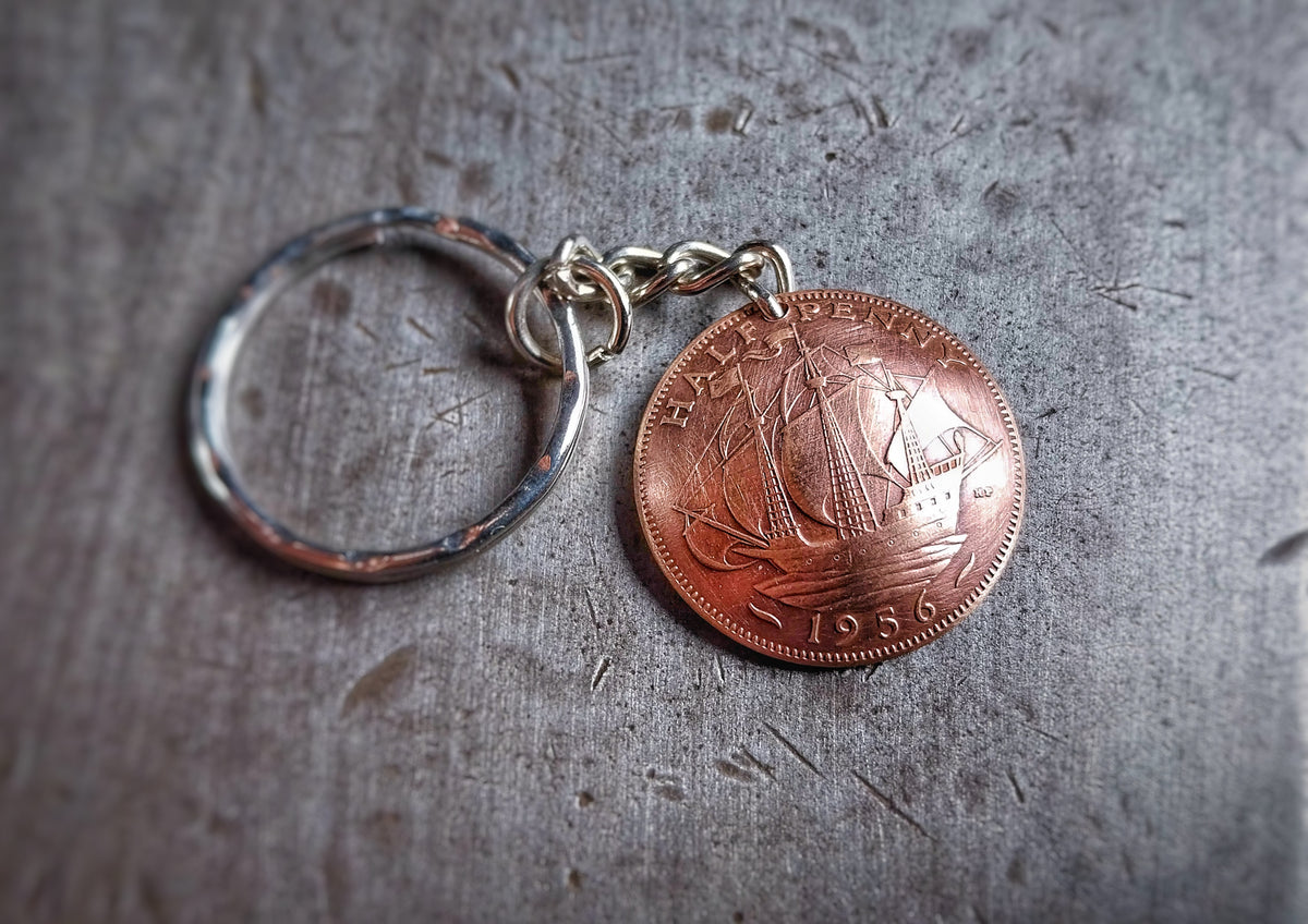 HALF Penny Copper Keyring | by Bike & Boat
